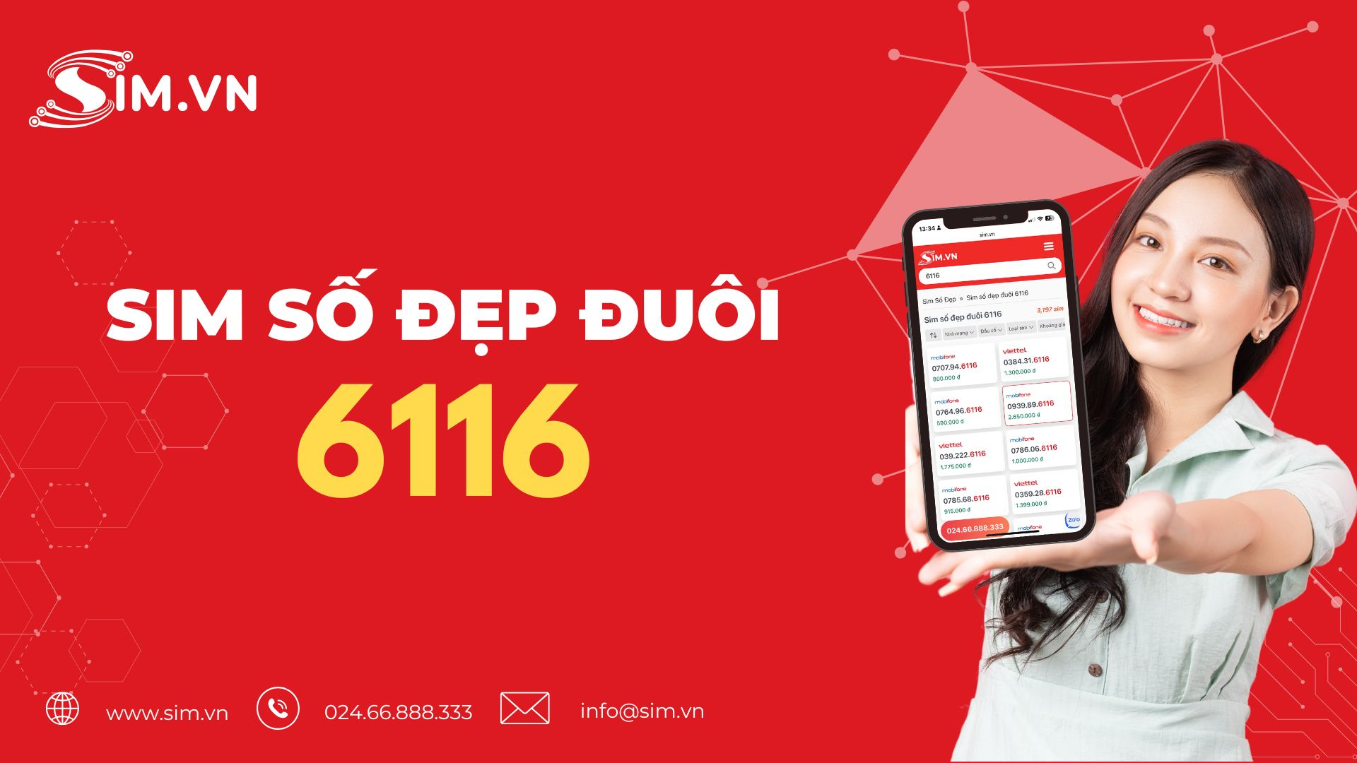 Sim số đẹp đuôi 6116